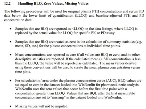 On Biostatistics And Clinical Trials Blqs Below Limit Of Quantification And Lloq Lower Limit