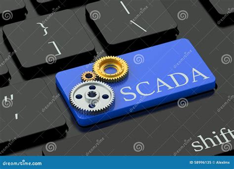 Scada Concept On Keyboard Button Stock Illustration Illustration Of