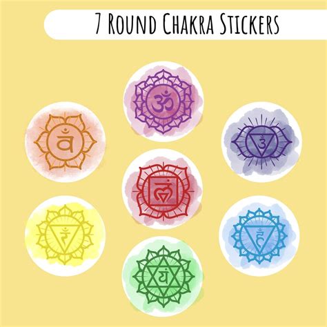 Set Of Charka Symbol Stickers Glossy Sticker Pack Planner Stickers