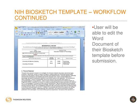 Nih Biosketch Template Word Businessfromgrandmabest