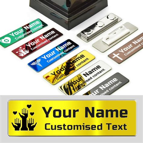 Stainless Steel Custom Name Tag With Magnetic Clip