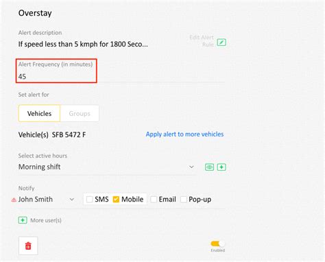 Modify Alert Frequency And Duration