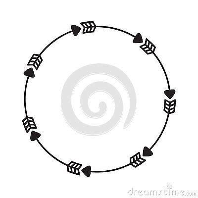Circle Arrow Arrow Monogram Frame Vector Illstration White Background