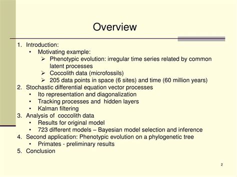 Ppt Modelling Phenotypic Evolution By Stochastic Differential Equations Powerpoint