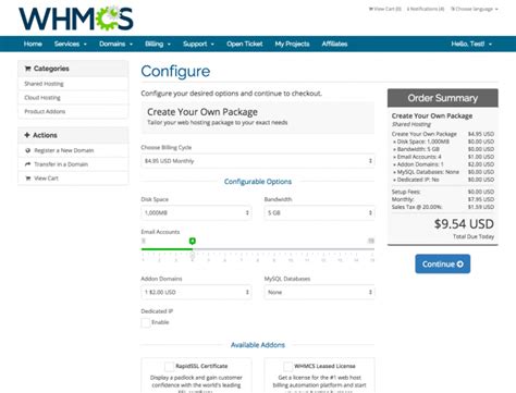 Configurable Package Addon WHMCS Marketplace