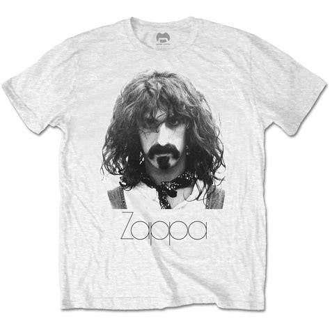 Frank Zappa Thin Logo Portrait White T Shirt Eyesore Merch
