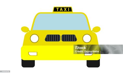 전면 보기 현대 택시 자동차 이모티콘 만화 스타일 벡터 일러스트입니다 만화에 대한 스톡 벡터 아트 및 기타 이미지 만화 택시 가득 찬 Istock
