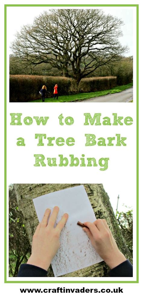 How To Make A Tree Bark Rubbing Craft Invaders Tree Bark Trendy Tree Tree