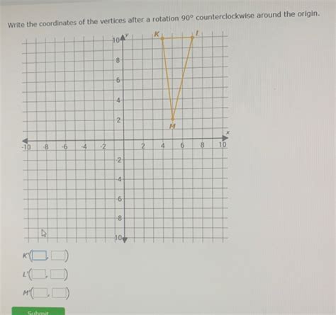 Wrdinates Of The Vertices After A Rotation 90° Counterclockwise Around