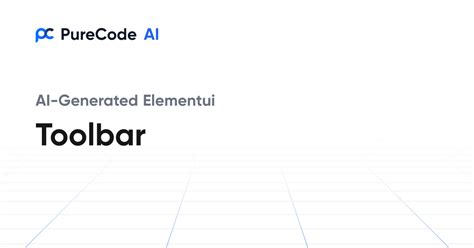 Build Great Elementui Toolbar Components Faster Using Ai Tools