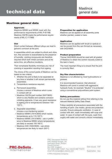 Technical Data Ppg Industries