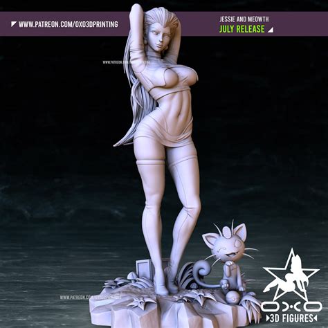 Jessie And Meowth Paintable Pokemon Fan Art Figure Oxo Dprinting SFW And NSFW Etsy
