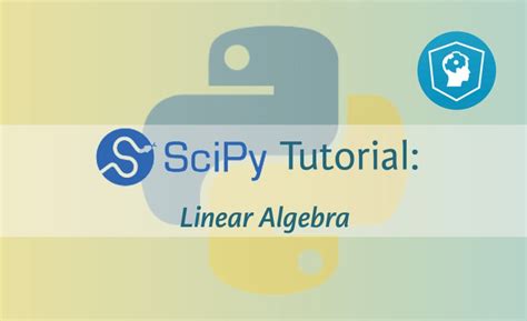Datacamp On Linkedin Working On Linear Algebra This Scientific Python Scipy Tutorial Can