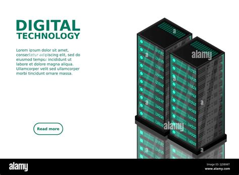 Mainframe Powered Server High Technology Concept Data Center Cloud