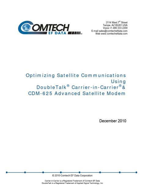 Optimizing Satellite Communications Using Doubletalk Carrier In Carrier