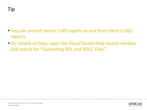 Reportviewer Web Server Control Pptx
