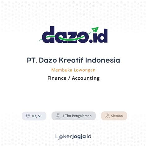 Lowongan Kerja Finance Accounting Di Pt Dazo Kreatif Indonesia Lokerjogja Id