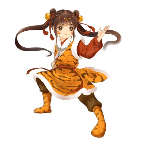 Anime Girl With Tiger