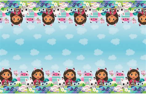 Download Gabby Dollhouse Characters Pattern Wallpaper Wallpapers Com
