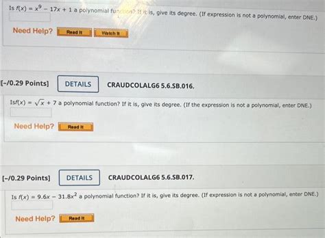 solved is f x x9−17x 1 a polynomial funcion if it is give