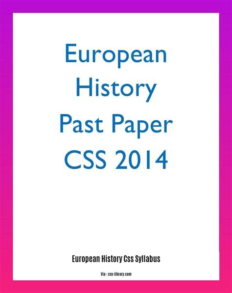 Navigating The Complexities Of European History Css Syllabus A Scholars Perspective