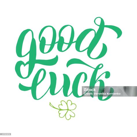 행운을 빌어 요 타이포그래피 텍스트 인사말 필기 문구 좋은 카드 일러스트 글꼴 포스터 참고 배너 벡터 Eps 10 낱말에 대한 스톡 벡터 아트 및 기타 이미지 Istock