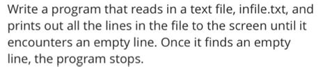 solved write a program that reads in a text file
