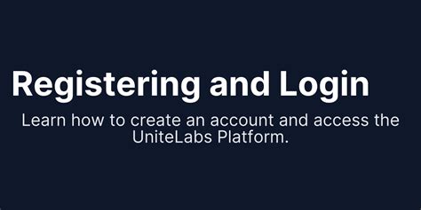 Registering And Login Unitelabs Docs