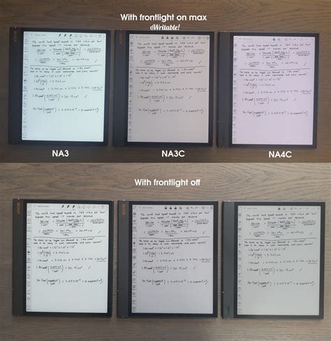 Boox Note Air Screen Whiteness Comparison EWritable
