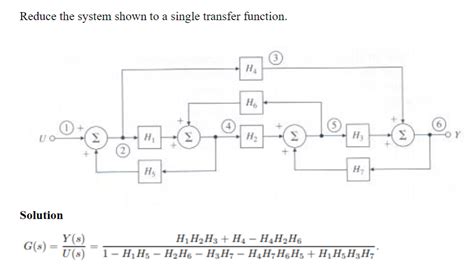 Solved Reduce The System Shown To A Single Transfer