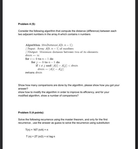 solved problem 4 5 consider the following algorithm that