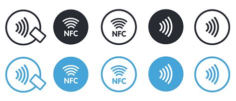 Nfc 아이콘 세트입니다 비접촉식 무선 급여 기호 로고 Nfc 기술 연락처 적은 신용 카드 비접촉식 결제 로고 앱용 Nfc 결제 아이콘입니다 근거리 무선 통신에 대한 스톡