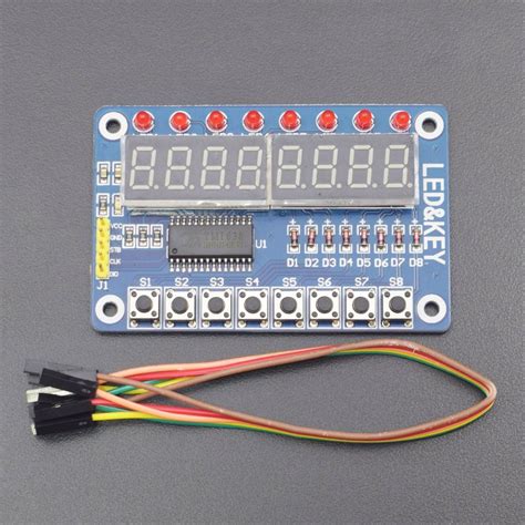 tm1638 digital 8 bit led tube 8 keys display module rees52