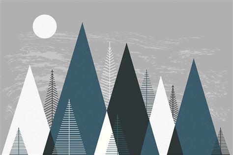 Group Of Trees And A Moon Wallpaper Magicdecor