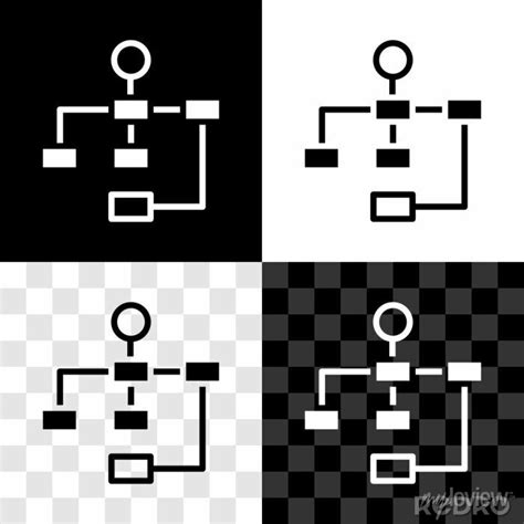 Set Business Hierarchy Organogram Chart Infographics Icon Isolated