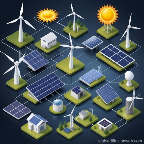 Icons Of Smart Grid Networks With Renewable Energy And It Ot