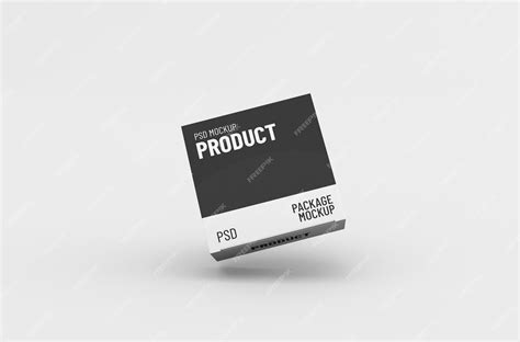 깨끗한 배경에 브랜드 광고를 위한 정사각형 제품 상자 포장 모형 프리미엄 Psd 파일