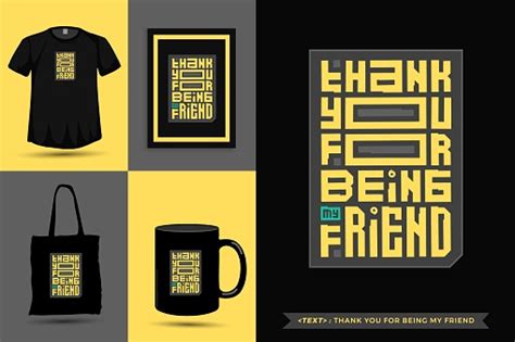 트렌디 한 타이포그래피 인용 동기 부여 티셔츠 인쇄내 친구가되어 주셔서 감사합니다 수직 디자인 템플릿 포스터 머그컵 토트 백