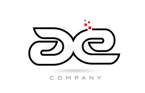 Ae Connected Alphabet Letter Logo Icon Combination Design With Dots And Red Color Creative