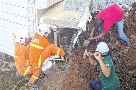 Trapped Lorry Driver Escapes Serious Injuries