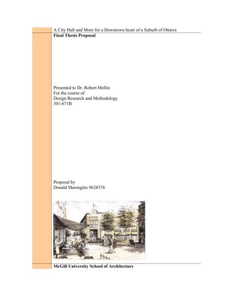 City Hall Design Architecture Thesis Proposal