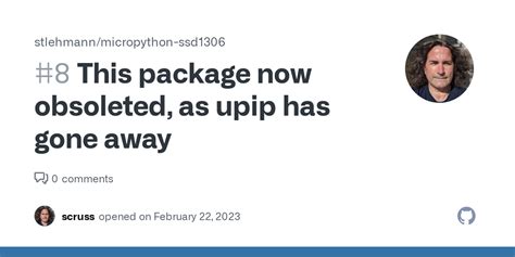 This Package Now Obsoleted As Upip Has Gone Away · Issue 8 · Stlehmannmicropython Ssd1306