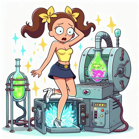 Rule 34 After Transformation Ai Generated High Heels Laboratory Miniskirt Morticia Smith Morty