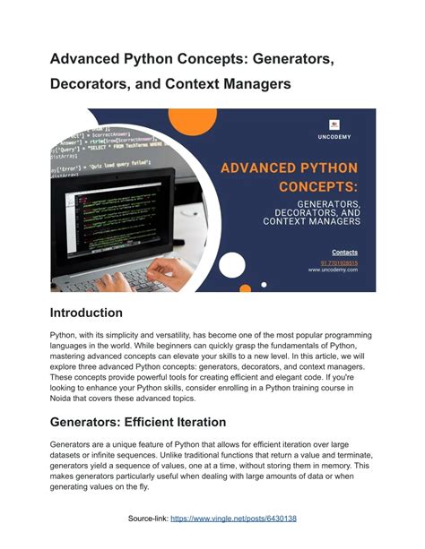 Ppt Advanced Python Concepts Generators Decorators And Context Managers Powerpoint