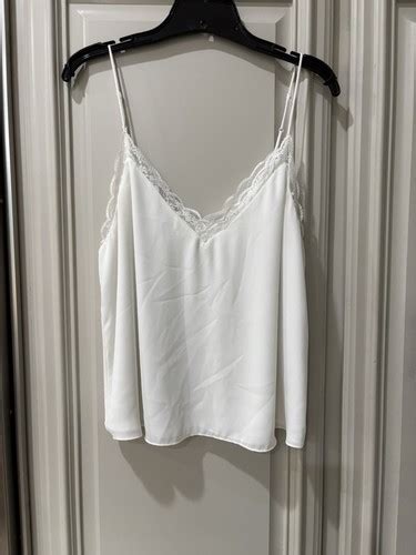 Babaton Aritzia Womens Galen Lace Trim Camisole Classic White Size