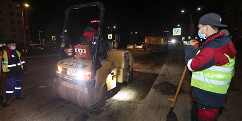 Замын нүхэн эвдрэлийг шөнийн цагаар засварлана