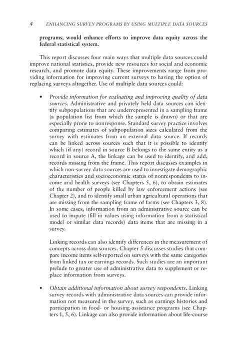 Summary Toward A 21st Century National Data Infrastructure Enhancing Survey Programs By Using