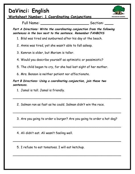 Conjunctions Online Exercise For Grade 4 Live Worksheets Worksheets