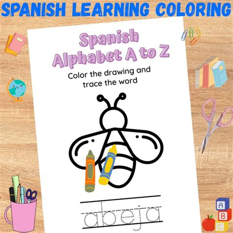 Spanish Alphabet Worksheets Trace Write And Color Abc A4 8 5x11