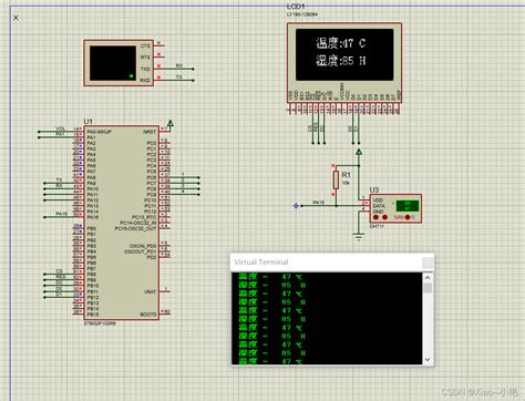 基于stm32的dht11的proteus仿真stm32 Dht11 Proteus Oled Csdn博客
